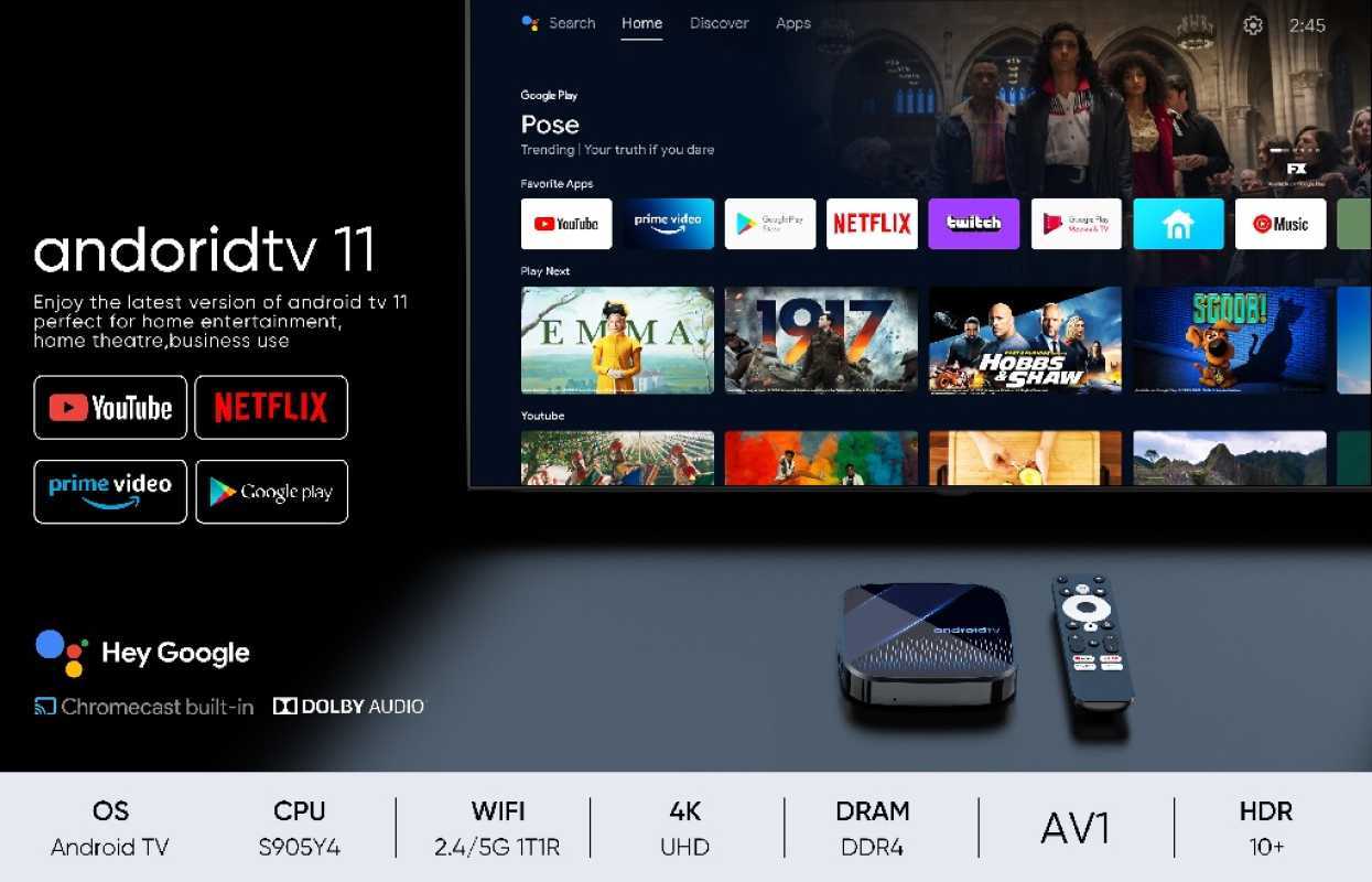 Jual Hako Pro 4gb Ram 32gb Rom - 4k Android Tv Box - Google Certified ...