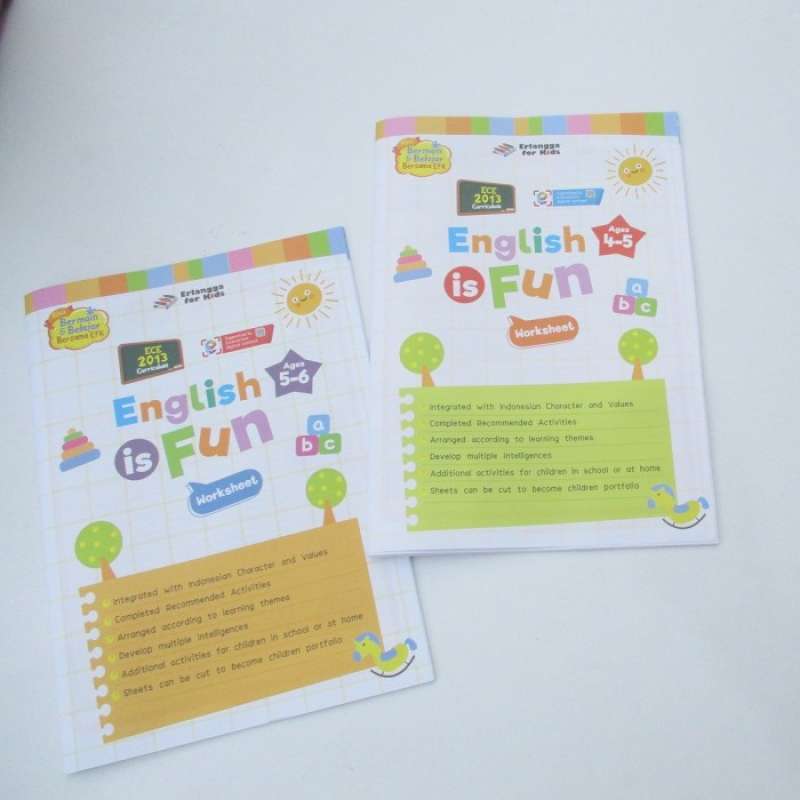 Promo Lembar Kerja Habis Pakai English is Fun Worksheet 4 5 6 thn PAUD ...