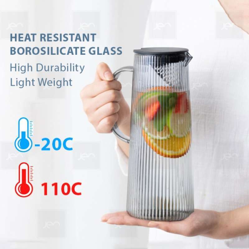 Promo Gelas Pitcher / Glass Beverage Carafe / Pitcher air 1.2L Garis ...