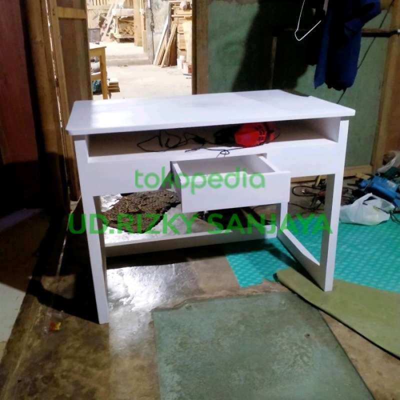 Promo Meja Komputer Gaming Meja Belajar/Kantor Warna Putih Diskon 23% ...