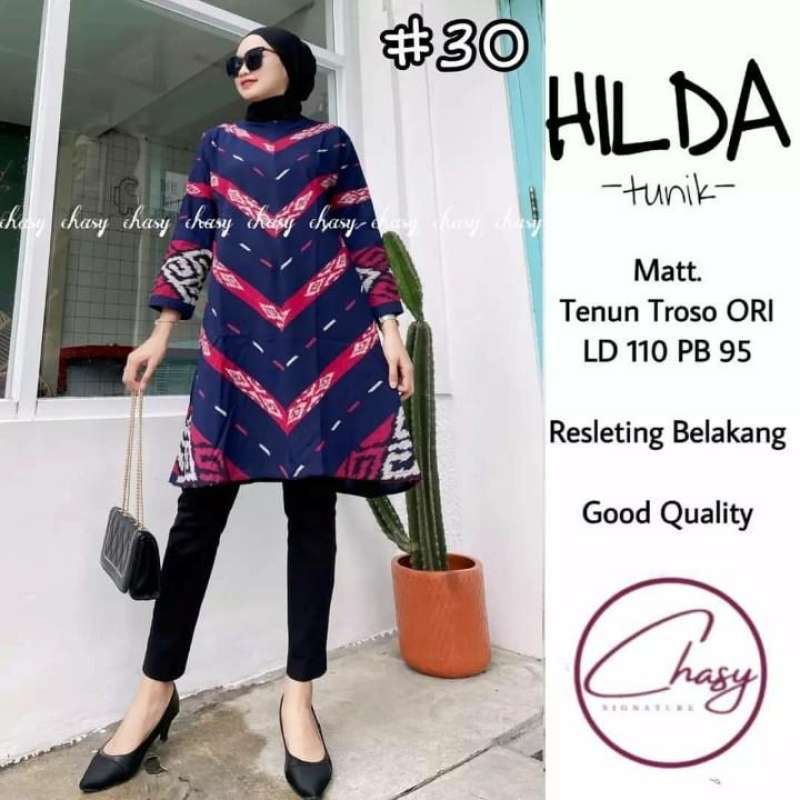 Jual Baju Kerja Kantor Modis Warna Navy - Xxl Dress Tenun Di Seller ...