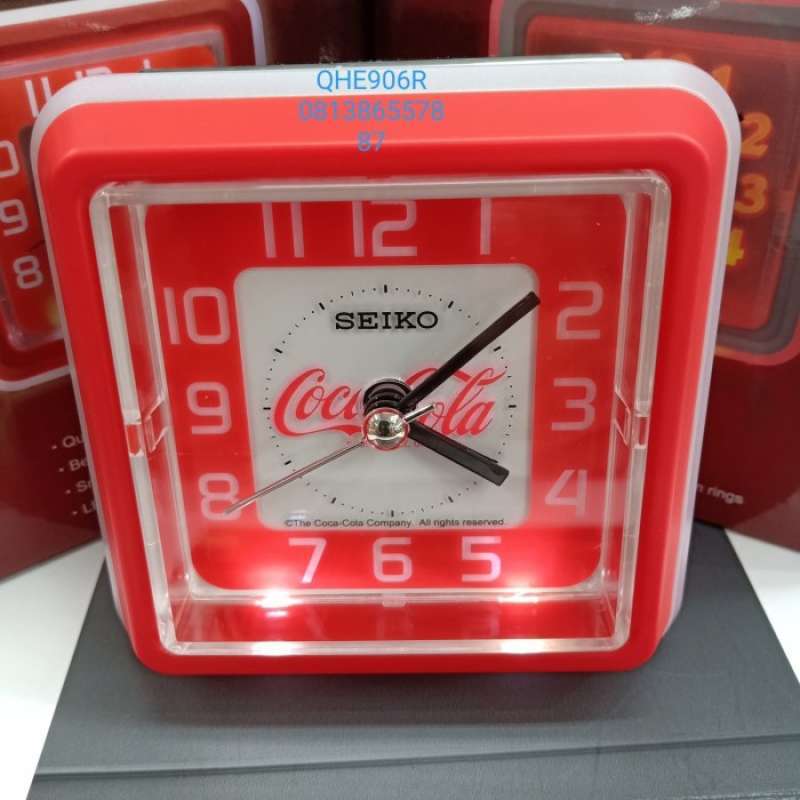 Promo Jam Beker/Weker Seiko Qhe906R Qhe906 Official Coca Cola Original ...