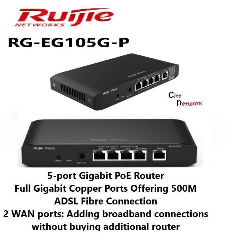 Jual Ruijie RG-EG105G-P EG105G-P Series Gigabit Cloud Managed Router di Seller Citi Network ...