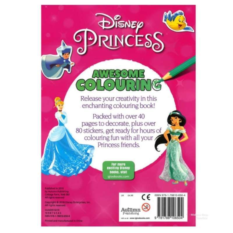 Promo Buku Mewarnai Awesome Coloring Disney Princess Ariel Belle 80 ...