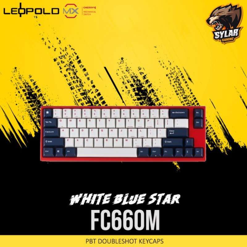 Promo Leopold FC660M White Blue Star Series Mechanical Gaming Keyboard ...