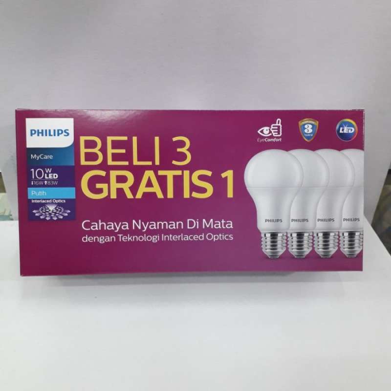 Promo lampu philips led pack 10w led paket 10w isi 4pc Diskon 23% di ...
