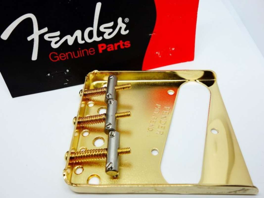 Promo Fender Telecaster American Vintage 3 Saddle Guitar Bridge Gold ...