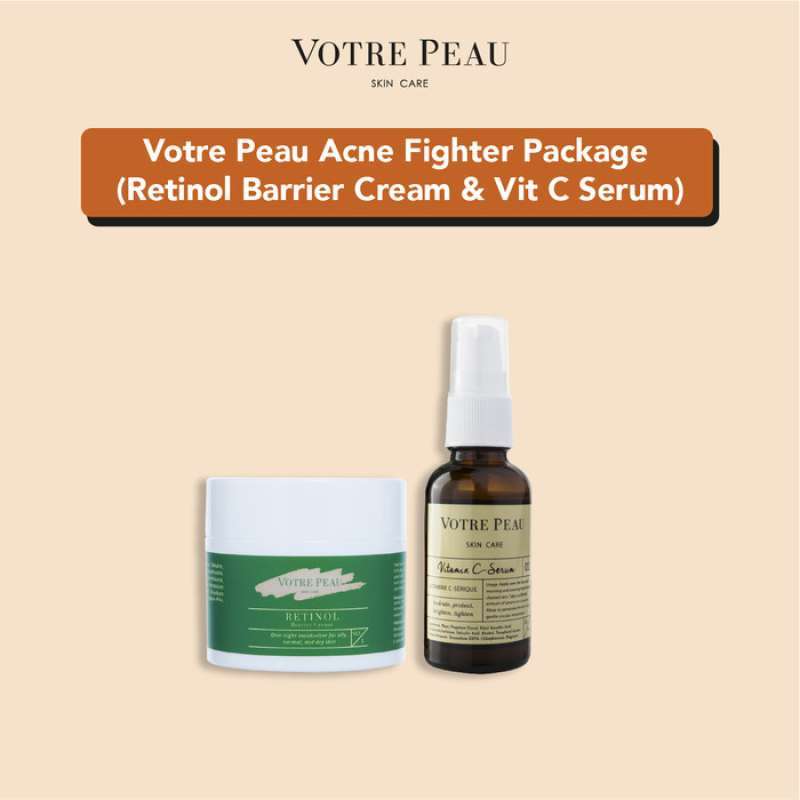 Promo Votre Peau Acne Fighter Package (Retinol Barrier Cream & Vit C ...