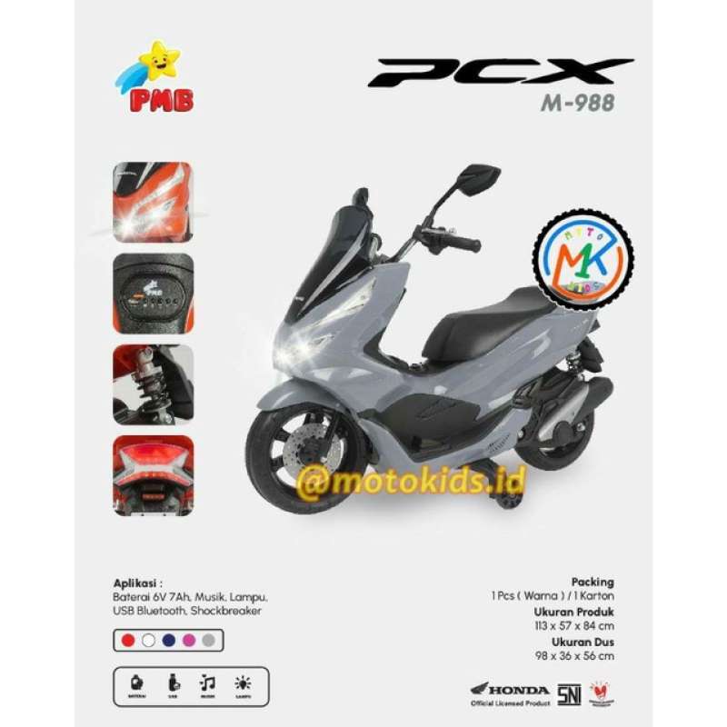 Jual Mainan Motor Aki Anak Honda Pcx Lisensi Pmb M-988 M988 Motokids ...