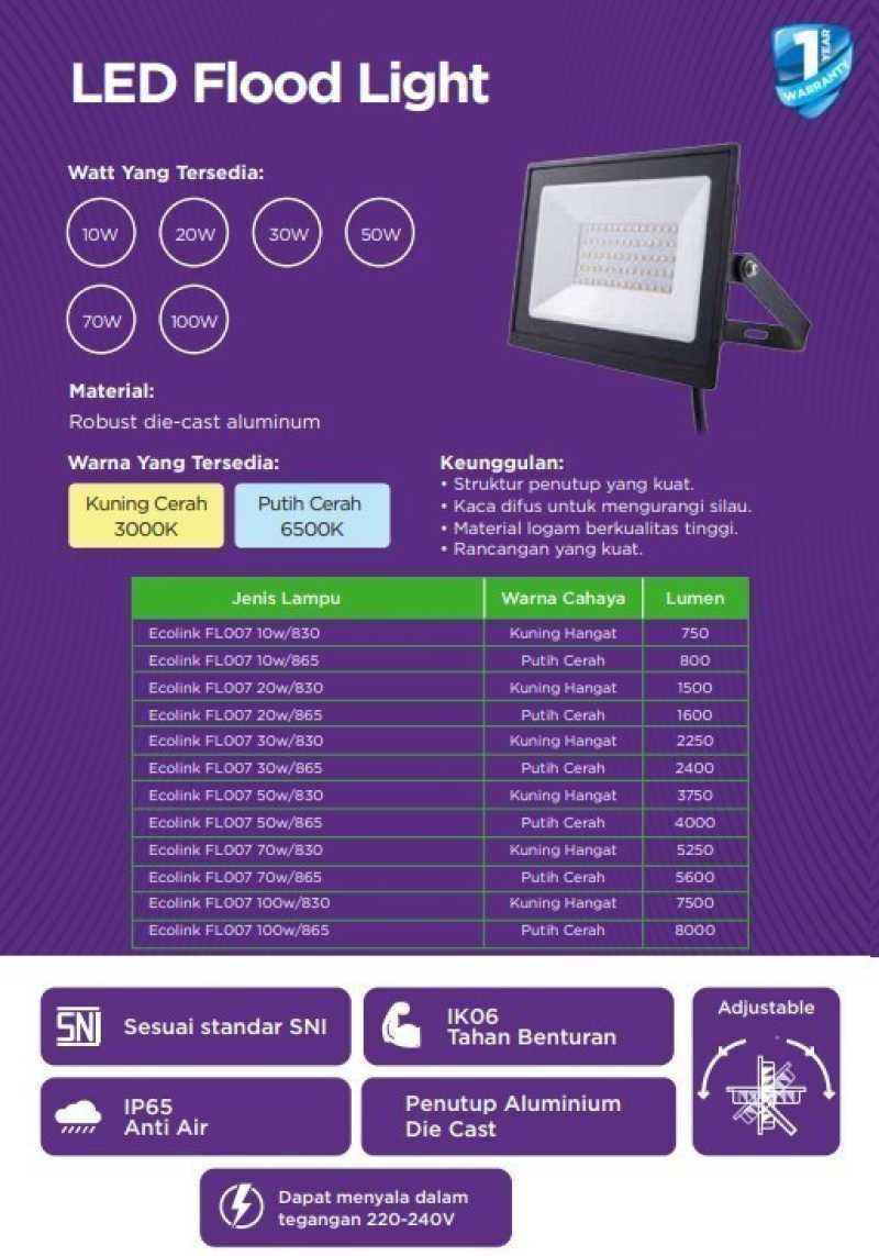 Jual Beli 3 Gratis 1 Ecolink Lampu Sorot Led Flood Light 50w 3000k ... Jual Beli 3 Gratis 1 Ecolink Lampu Sorot Led Flood Light 50w 3000k ...