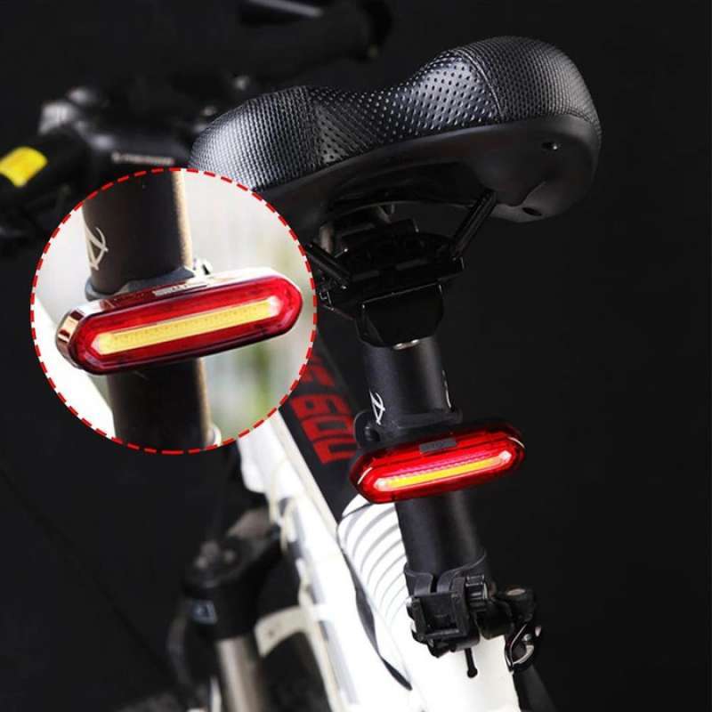 Promo Led Cob Rechargeable Bicycle Light With White And Red Light ...