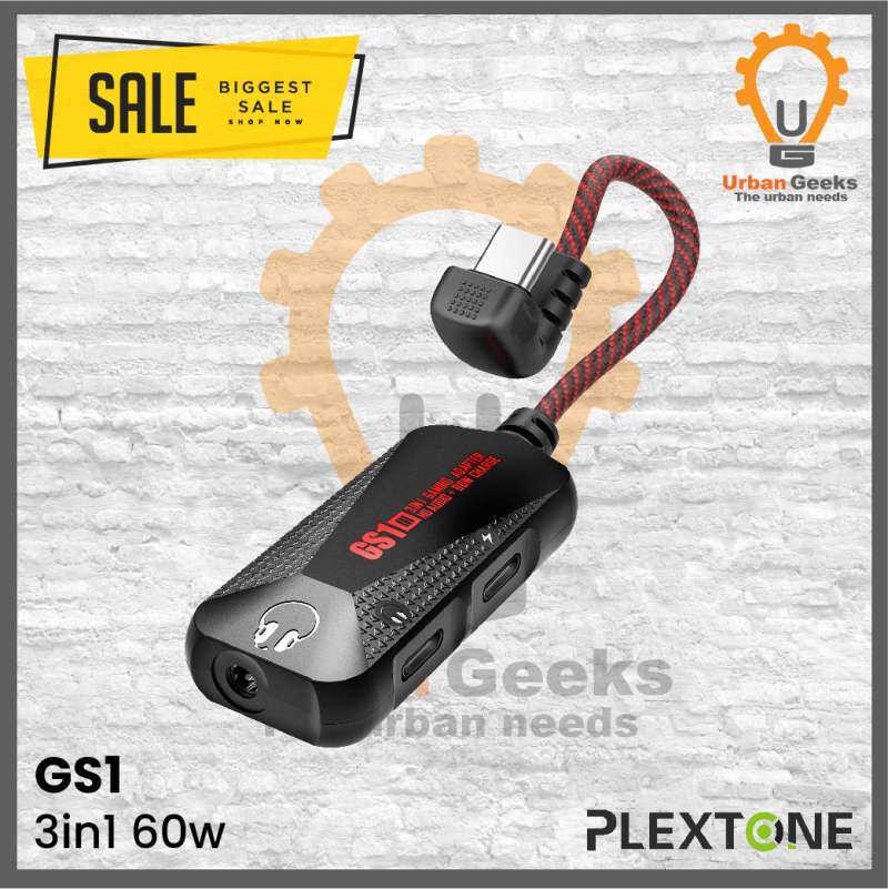 Promo Plextone Gs1 60W Sound Card Type C To 3.5mm Audio Converter Fast ...