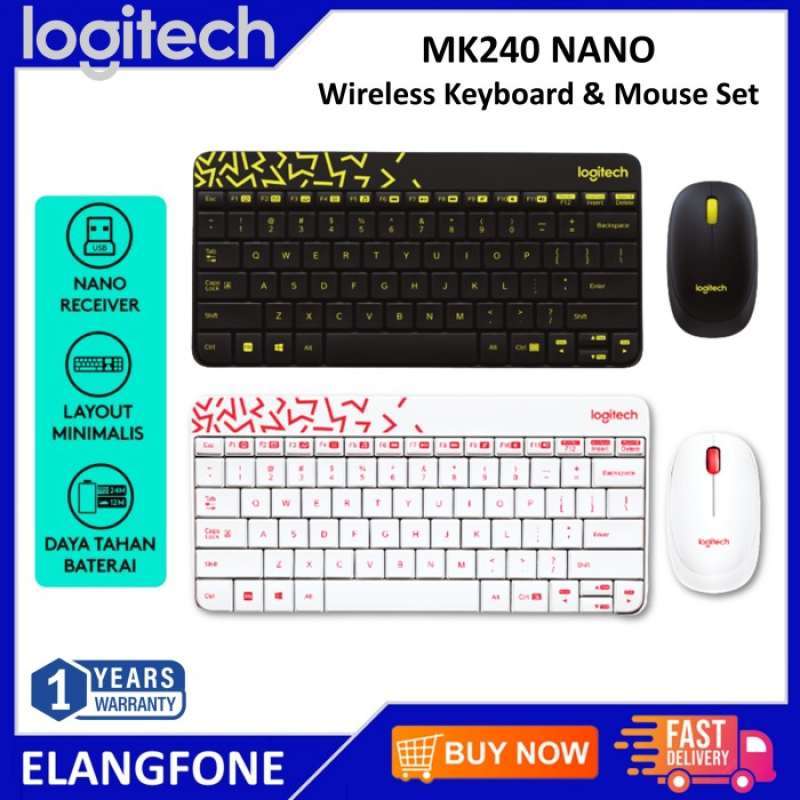Promo Logitech MK240 Nano Wireless Combo Keyboard Mouse - Multicolor ...
