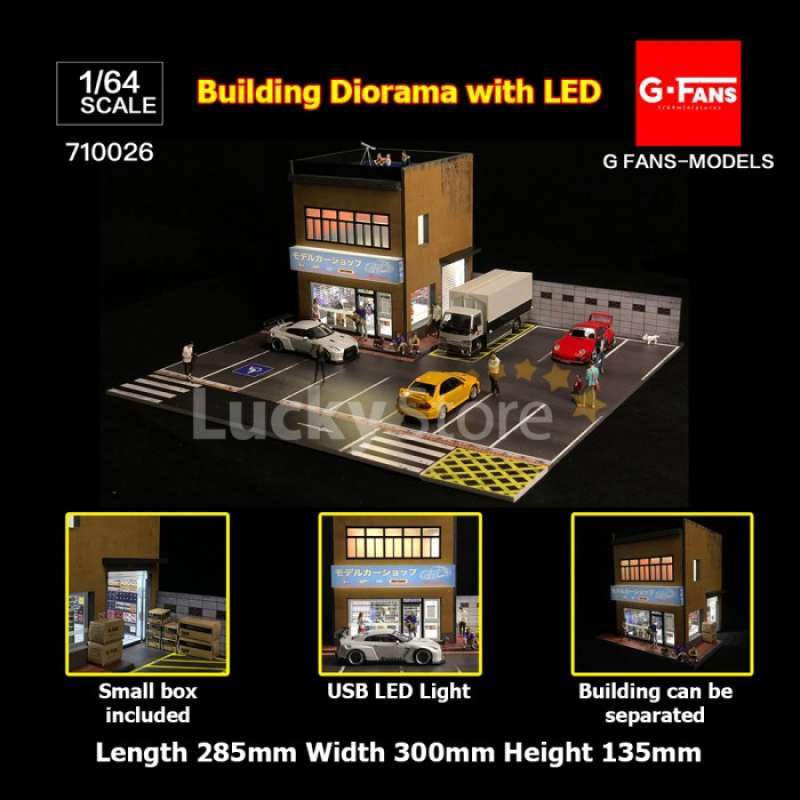 Promo G-Fans Models 1/64 Premium Diorama Diecast Toy Store with LED ...
