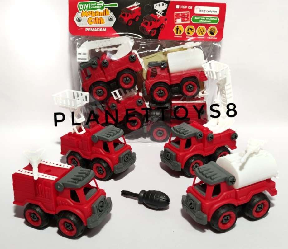 Promo Mainan Edukasi Bongkar Pasang Mobil Pemadam-Konstruksi-Kebersihan ...