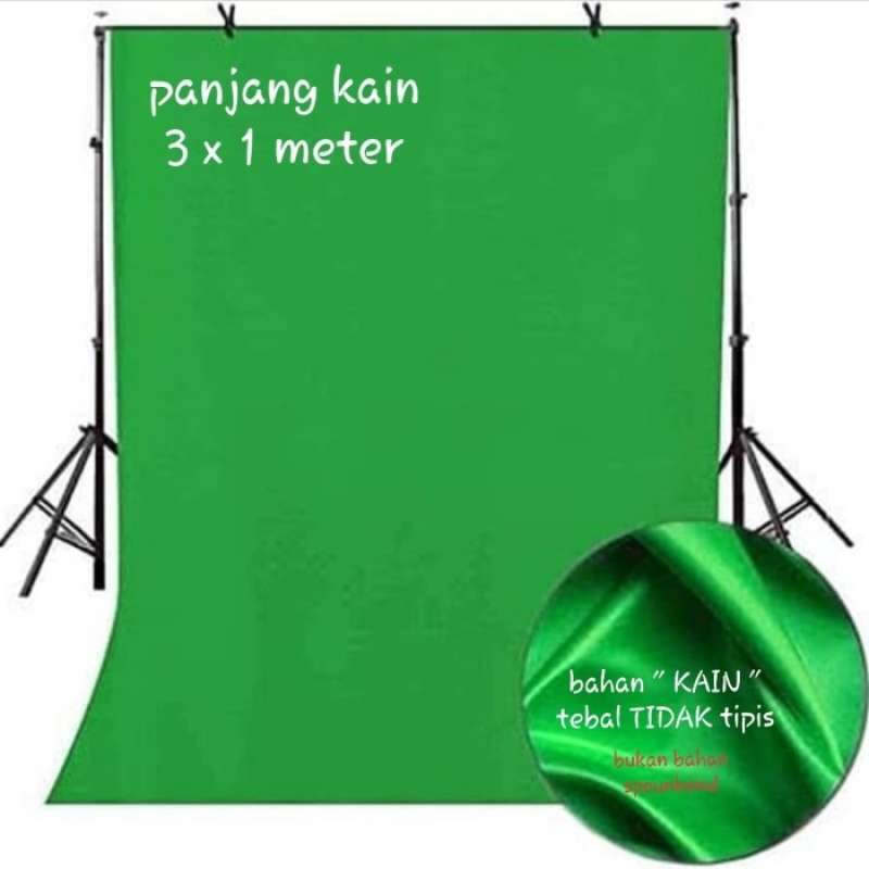 Promo kain green screen ukuran 3 x 1 meter/kain green screen untuk ...