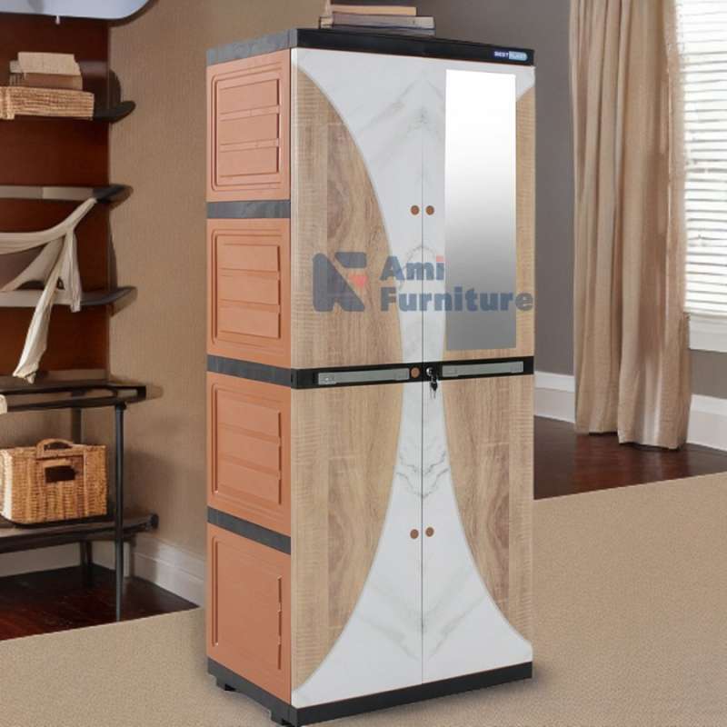 Jual Lemari Pakaian Lemari Baju Plastik Cermin 2 Pintu Anvaga Bestplast ...