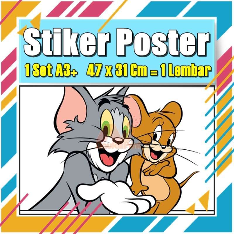 Jual Poster + Stiker Tom And Jerry A3+ A4 A5 A6 Animasi Kartun Acara Tv ...