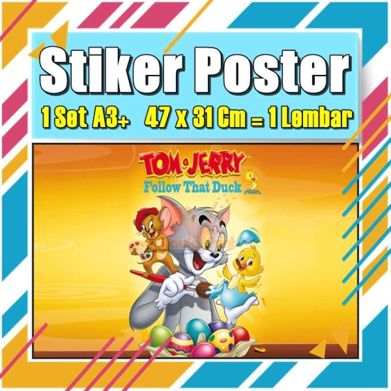 Jual Poster + Stiker Tom And Jerry A3+ A4 A5 A6 Animasi Kartun Acara Tv ...