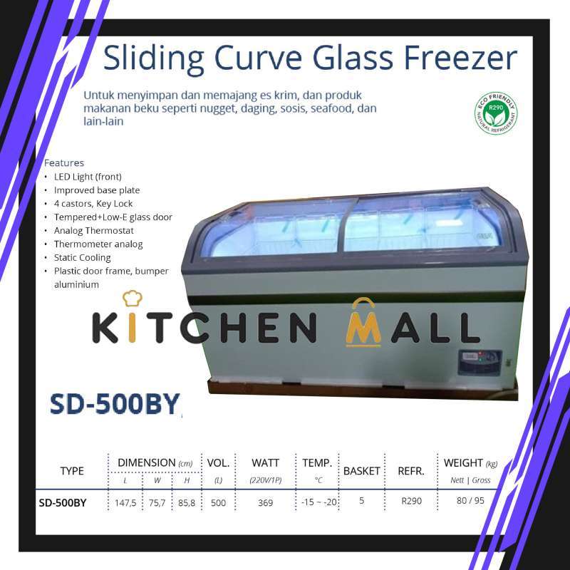 Jual GEA SD-500BY sliding curve glass freezer - freezer box kaca ...