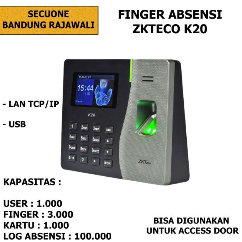 Promo Mesin Absensi Fingerprint Access Door Zkteco K20 RFID Diskon 23% di Seller Cuanz Store ...