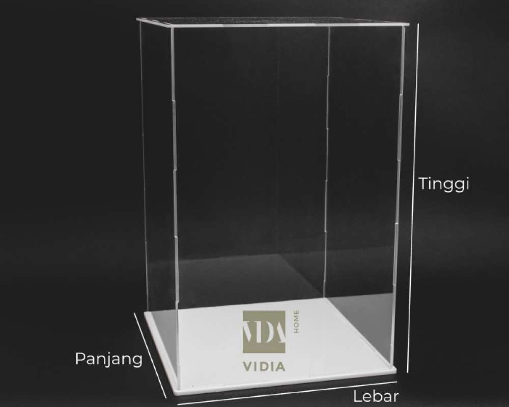 Promo CUSTOM, Acrylic Display Box 13cmx13cmx30cm Alas Putih Diskon 23% ...