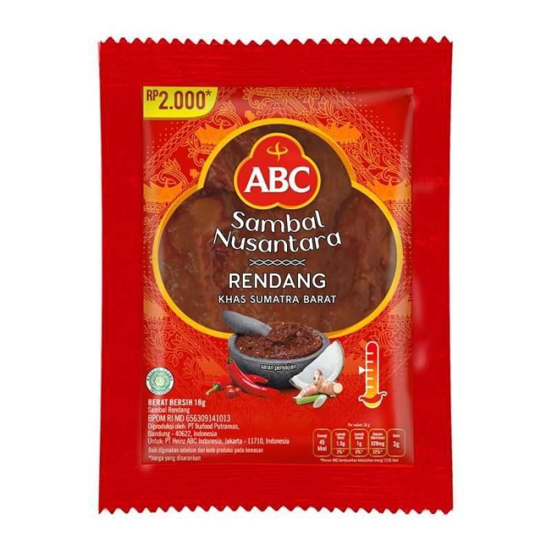 Jual Abc Sambal Nusantara Sachet Rendang/geprek/teri/terasi/ijo Di ...