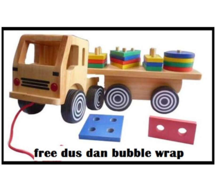 Promo Mainan Kayu Edukasi Anak SNI GEO Truck Besar Kualitas SNI ...