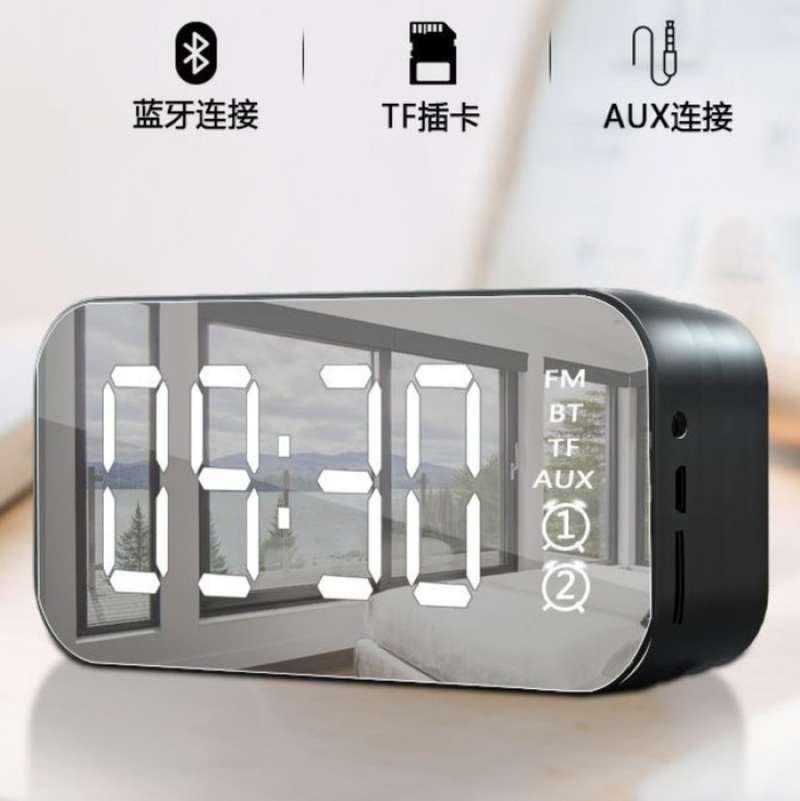 Jual Speaker Bluetooth Jam Digital Alarm Radio Fm Portable Weker ...