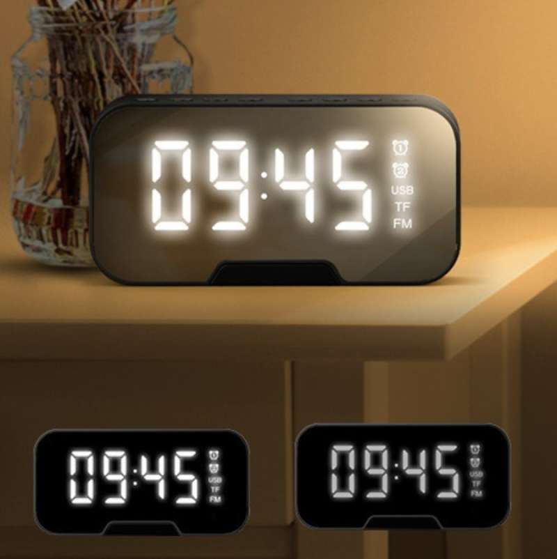Jual Speaker Bluetooth Jam Digital Alarm Radio Fm Portable Weker ...