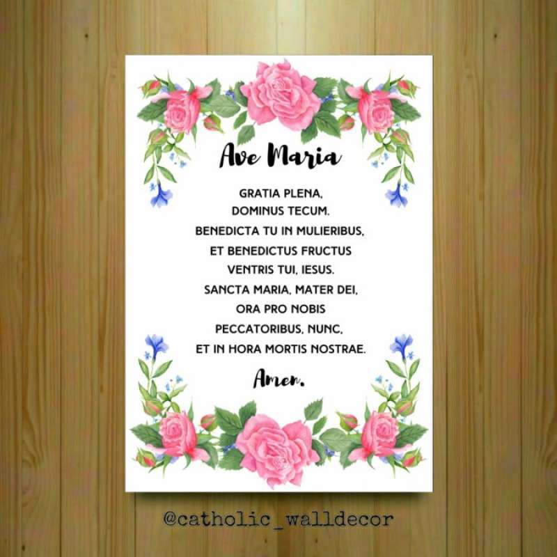 Promo Hiasan Dinding Ave Maria/Doa Salam Maria Bahasa Latin 30X40Cm ...