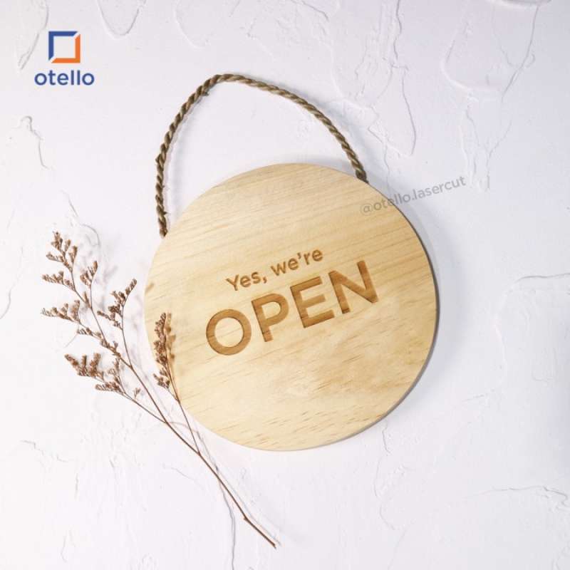 Promo Open Closed Sign Board Kayu Pinus Grafir Wooden Signage Cafe ...