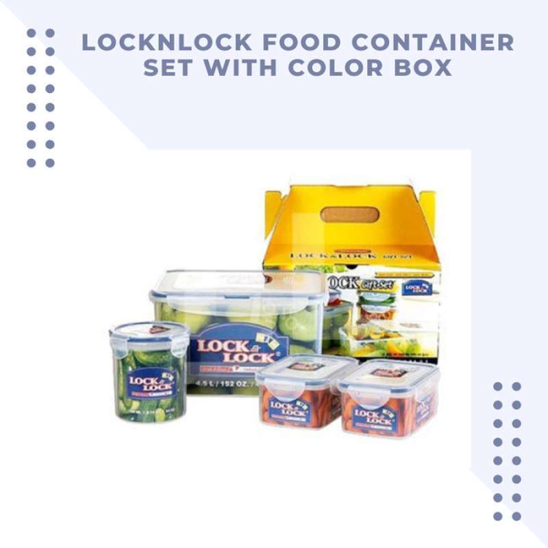 Promo Locknlock Food Container Set With Color Box Hpl827Sc04 Diskon 23% ...