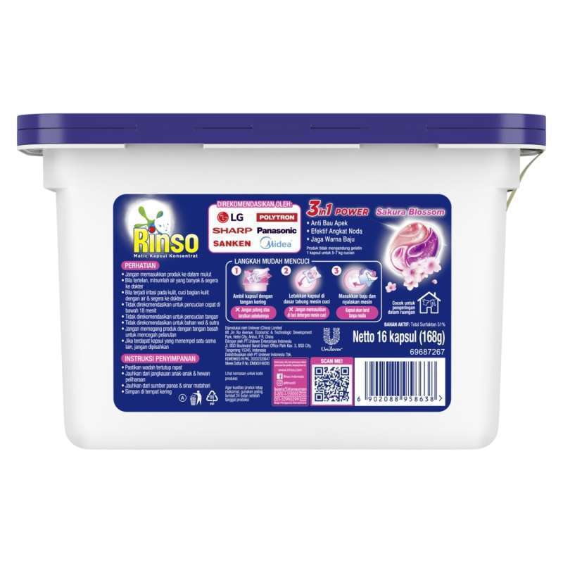 Promo Smg/jog/solo - Rinso Matic Kapsul Konsentrat Sakura Blossom [16 ...