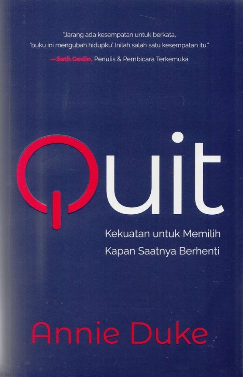 Promo Buku Quit - Annie Duke Diskon 26% Di Seller Gempita Bookstore ...