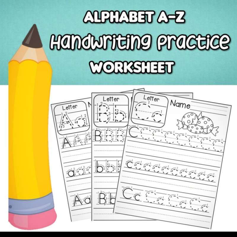 Jual Alphabet Handwriting Practice Worksheet Latihan Menulis Huruf A Z