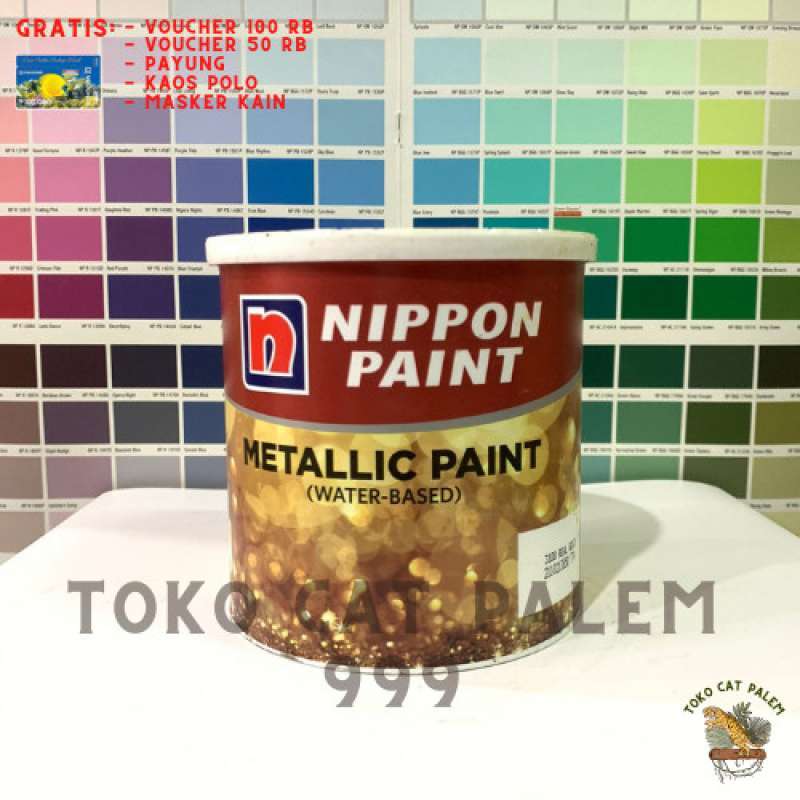 Jual Cat Tembok Real Gold Metallic Paint Water Based Nippon Emas Besi ...