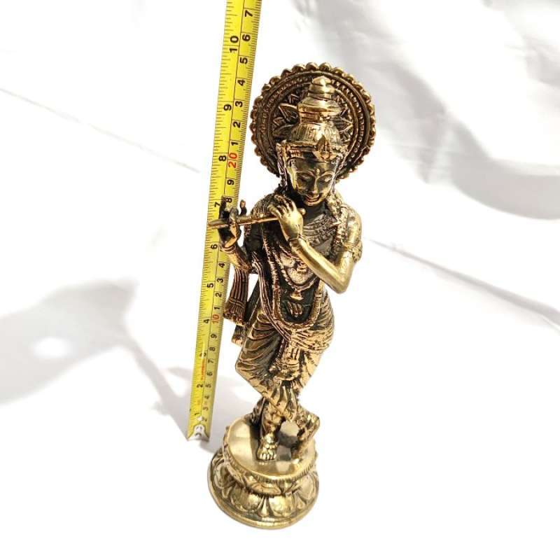 Jual Patung Dewa Krishna Dewa Krisna Gold Brass 25cm Di Seller Cen