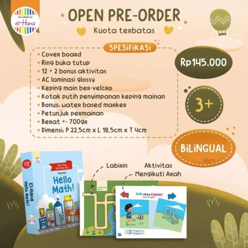 Promo Ready Busy Book Hello Math / Elhana Learning Kit / Buku Aktivitas ...