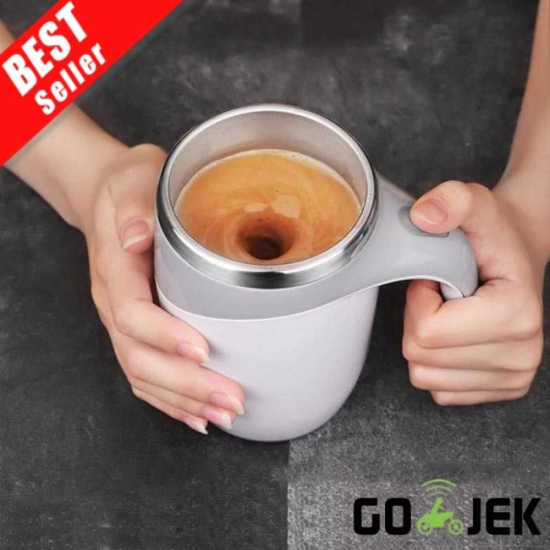 Jual Gelas Pengaduk Kopi Teh Susu Otomatis Self Stirring Cup 380ml Stainles Di Seller Chaca ...