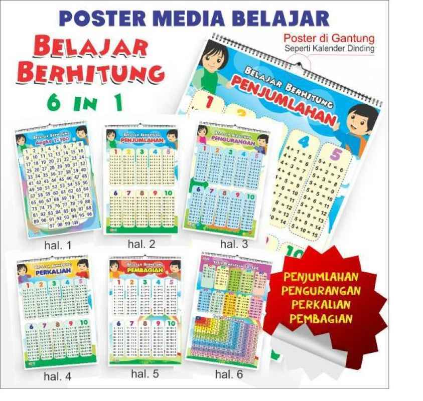 Promo Poster belajar berhitung (penjumlahan,pengurangan,perkalian ...