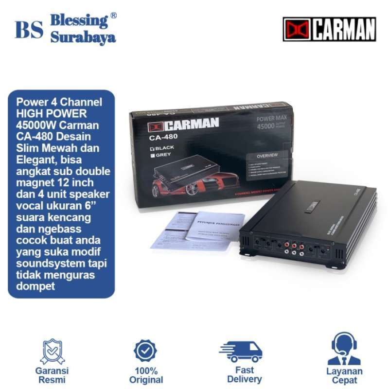 Promo Power Amplifier 4 Channel Carman Ca-480 Diskon 23% Di Seller ...