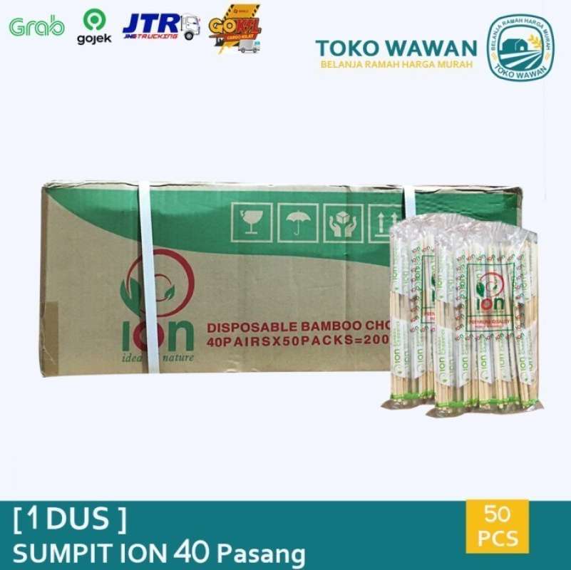 Jual Sumpit Bambu / Sumpit Kayu Ion 40 Pasang / 1 Dus / Karton Isi 50 ...