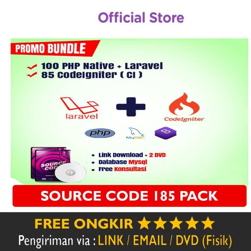 Promo Paket 100 Source Code Php Native Laravel 85 Codeigniter Ci Siap Pakai Lifetime Diskon