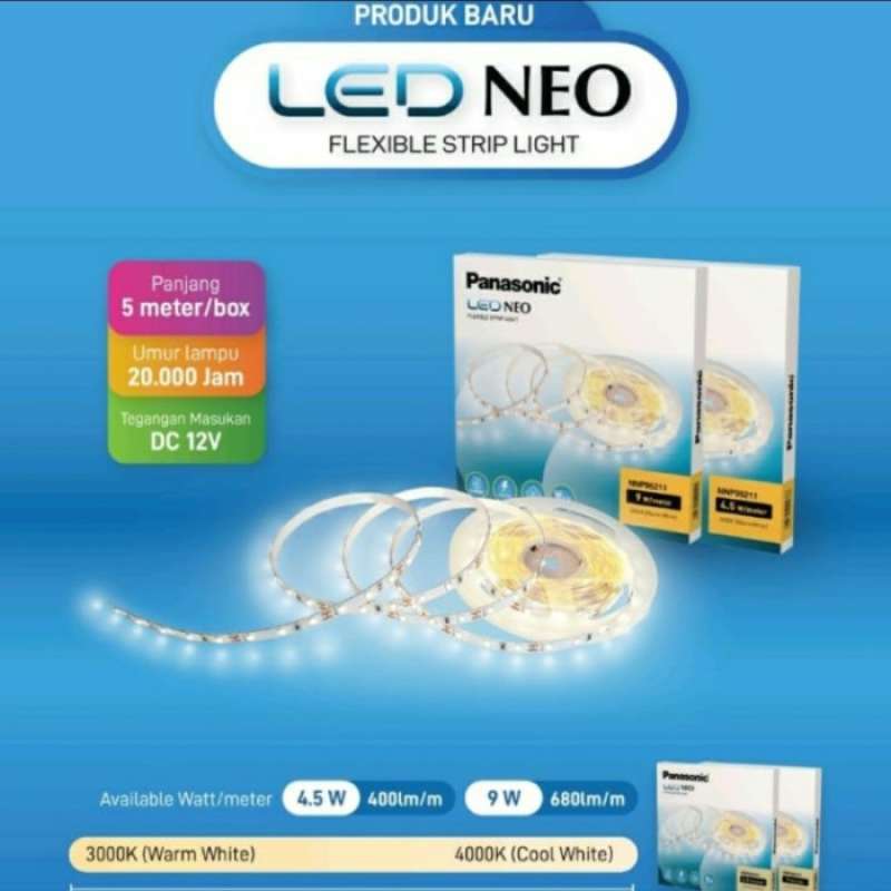 Jual Led Strip Light Panasonic 4,5 Watt / 5M Warna Kuning 3000K /Warm White di Seller 17 Store ...
