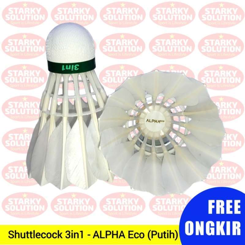 Jual Shuttlecock 3 In 1 Alpha Eco Putih Kok Bulutangkis Badminton White ...