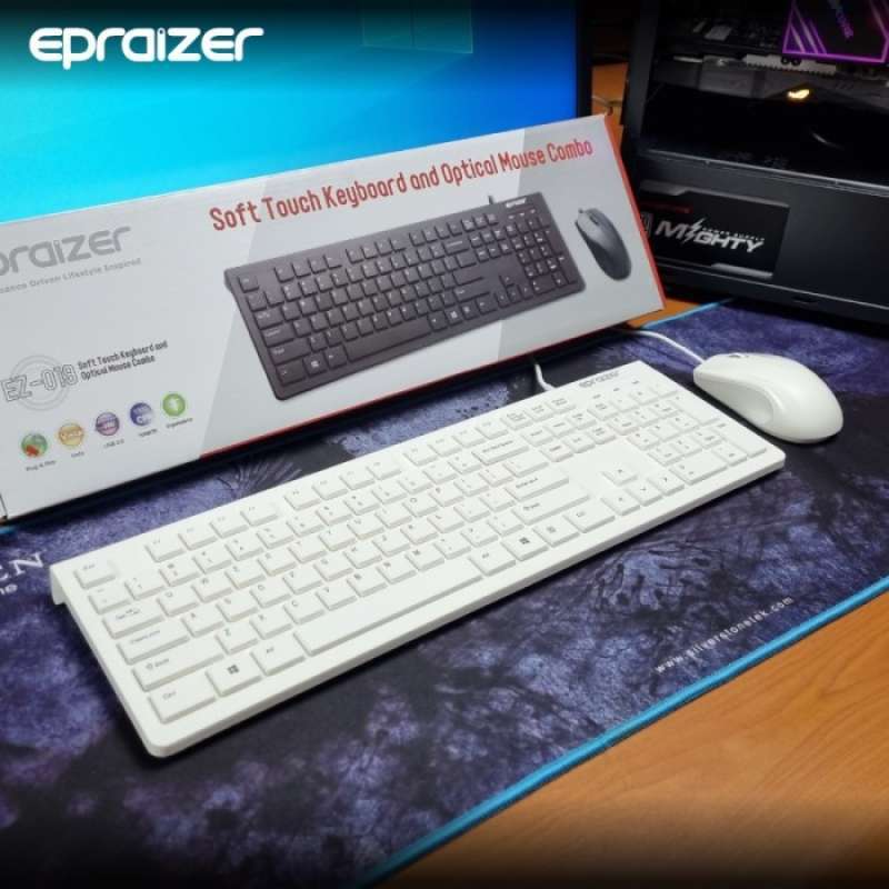 Promo Mouse Keyboard Combo Epraizer Ez-019 Putih Diskon 23% di Seller ...