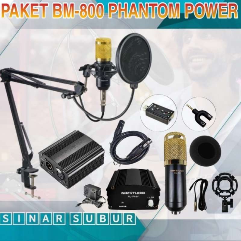 Promo Paket Komplit Mic Condenser BM800 Phantom Power Microphone ...