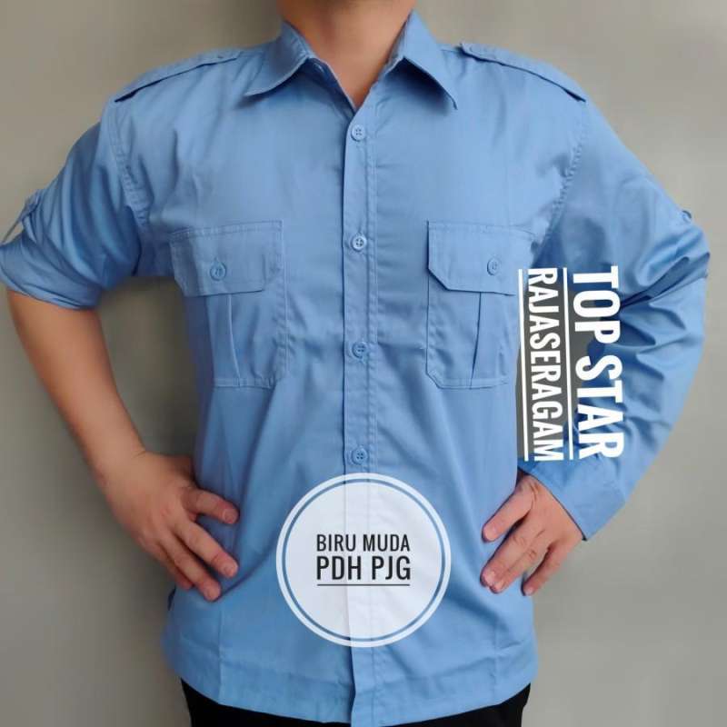 Jual Seragam Baju Biru Muda Pangkat Kemeja Pendek Trans Net Tv Pdh Pdl S Panjang Di Seller Top