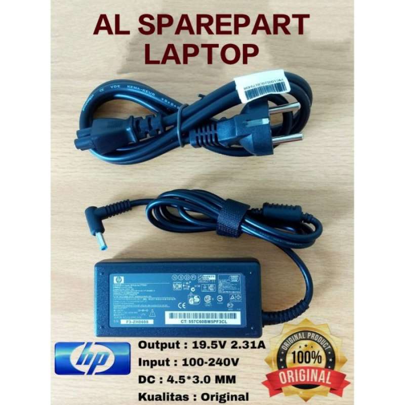 Jual Adaptor Charger Laptop Hp 19.5V 2.31A Blue Pin 4530 Hp 14-Bs 14-Bs0Xx di Seller Tunnel ...